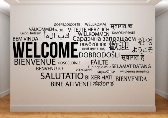 Welcome Wall Decal/ Hello and Welcome Wall Decal/welcome Door | Etsy
