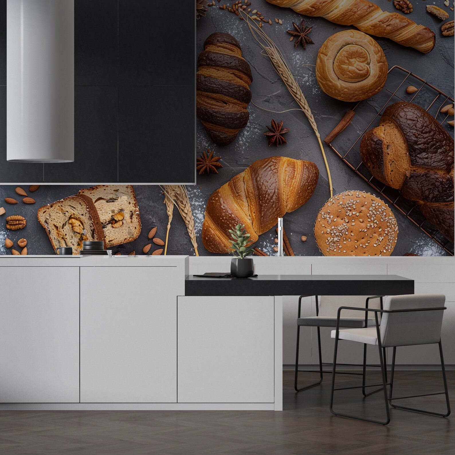 Bakery Wall Mural/ Kitchen Wall Mural/ Colorful Wall Mural/ Bakery Wall ...