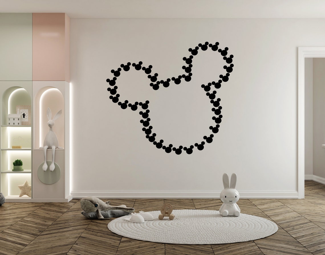 Mickey Mouse Wall Decal Cartoon Wall Decor for Kids Nursery - Etsy