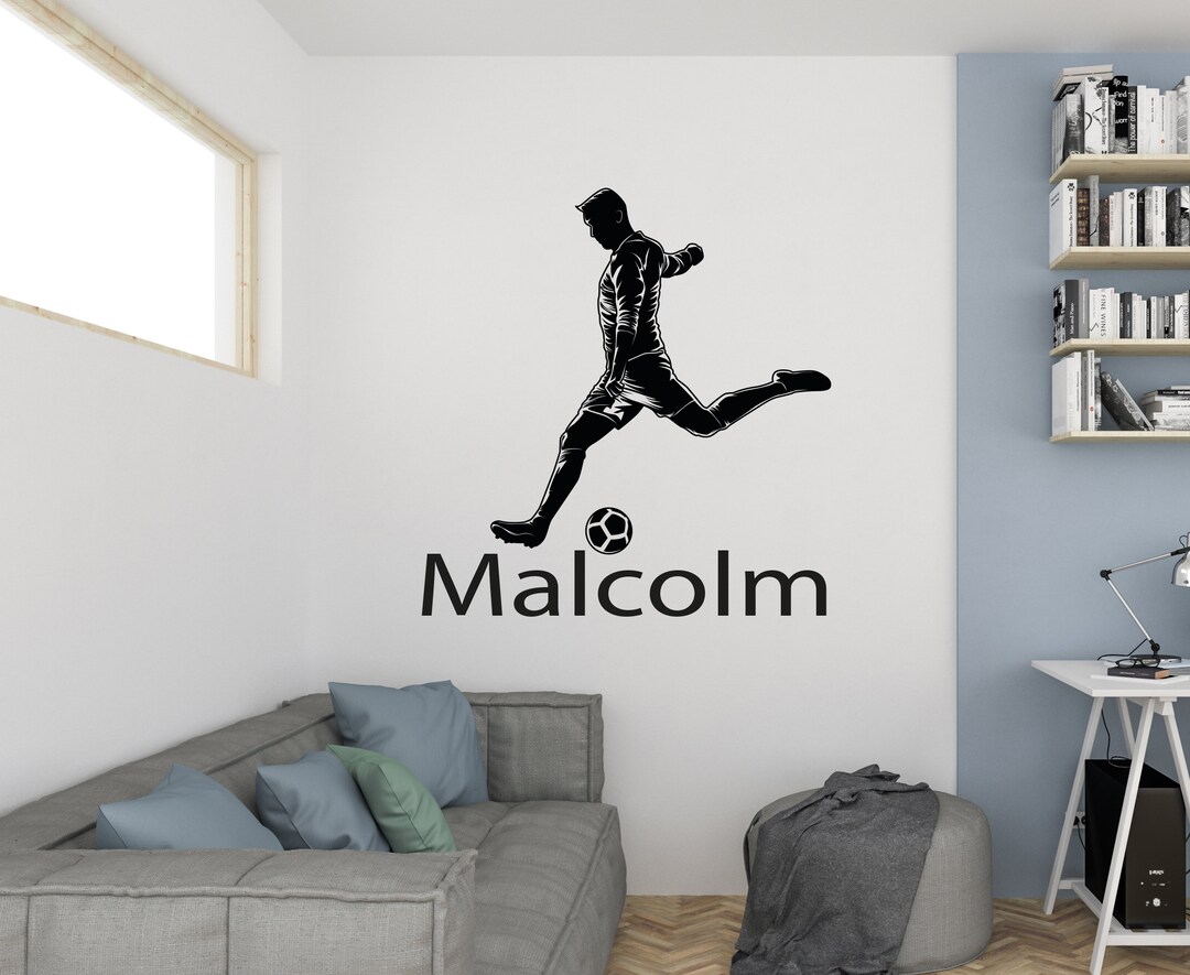Soccer Decal/soccer Player Wall Decal/ Custom Soccer Name Decal ...