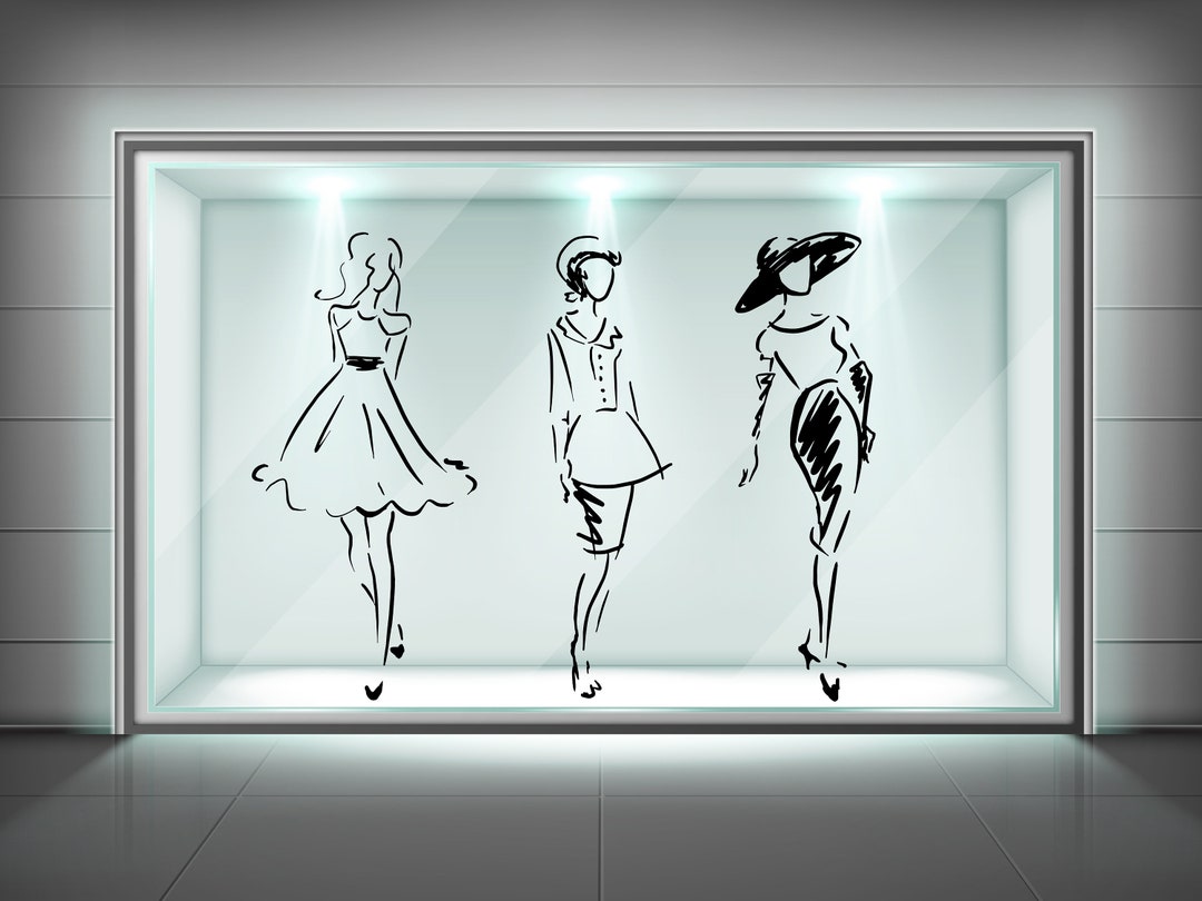 Clothes Store Sticker. Sticker on the Door. Glass Display Case Sticker ...