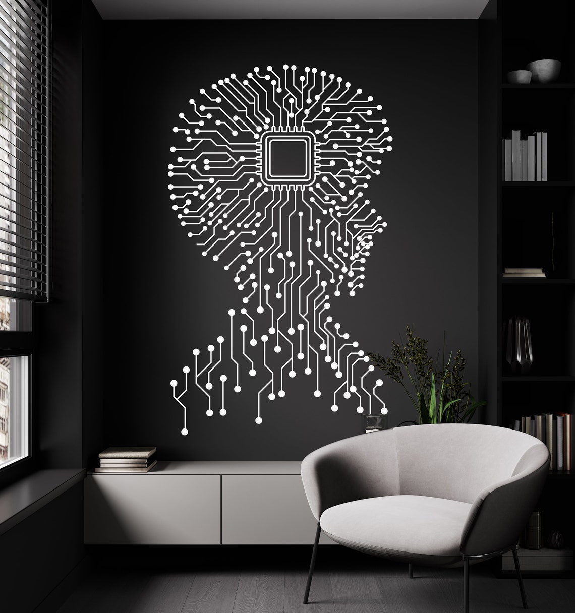 Circuit Board Wall Decal. Technology Wall Decal. Office Wall | Etsy