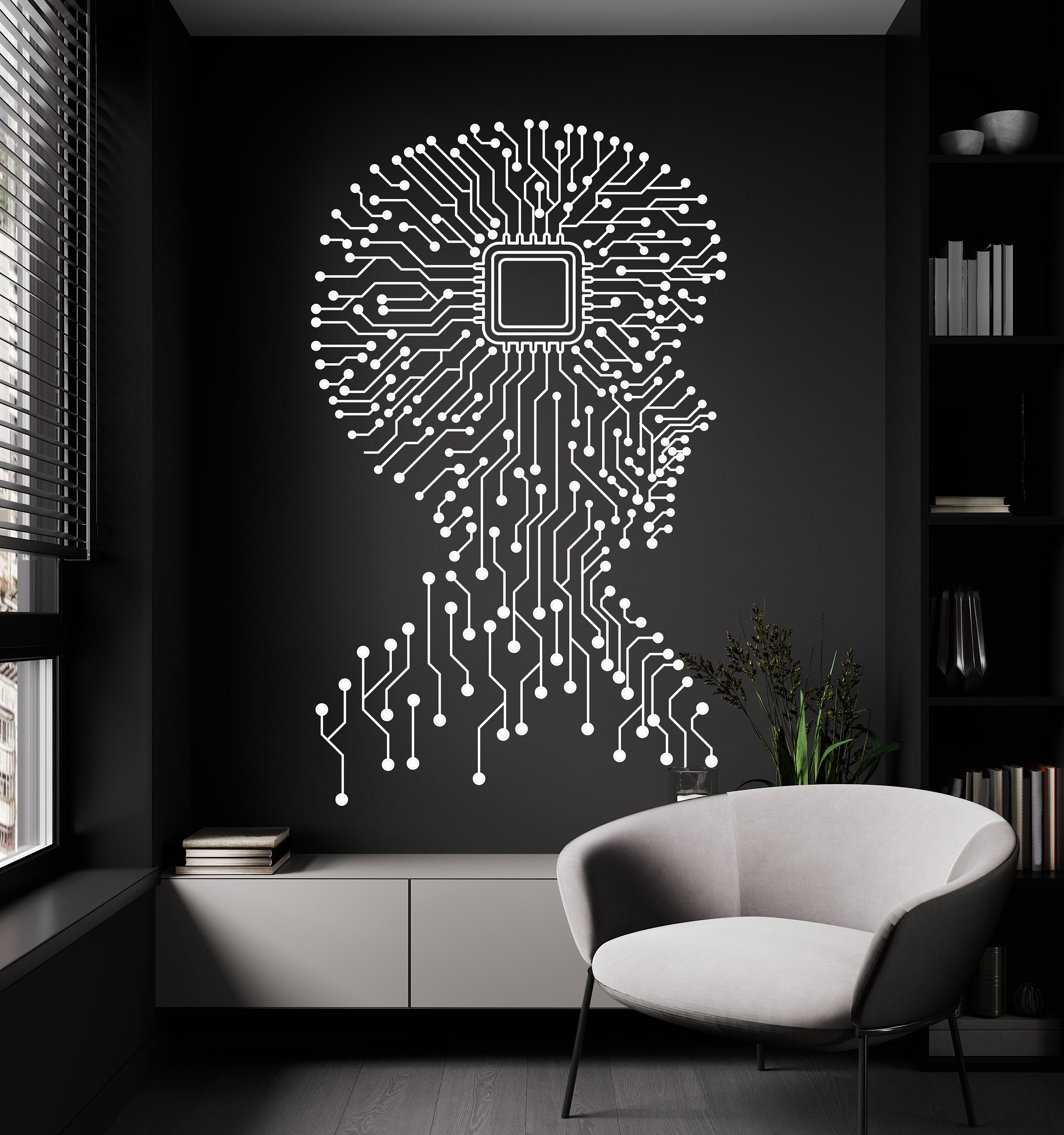 Circuit Board Wall Decal. Technology Wall Decal. Office Wall | Etsy