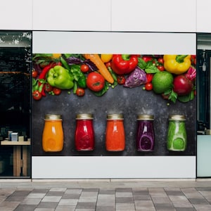 Vegetable Drink Wall Mural/ Bar Wall Sticker/ Wall Mural Fruit Cocktail ...