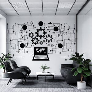 Circuit Board Wall Decal. Technology Wall Decal. Office Wall Decal ...