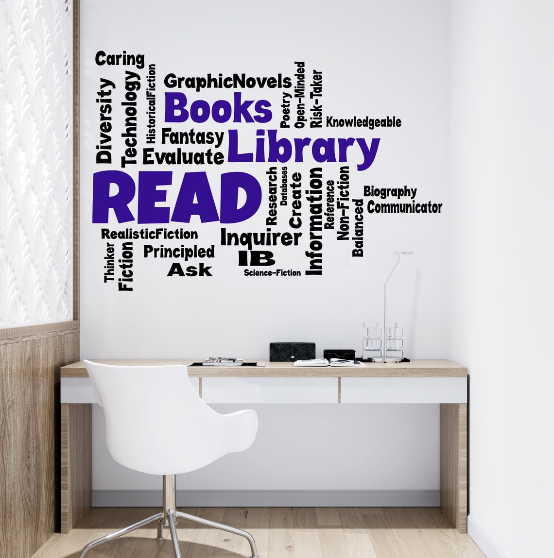 Library Wall Decal/ Classroom Wall Decal/ Reading Wall Decal/ - Etsy