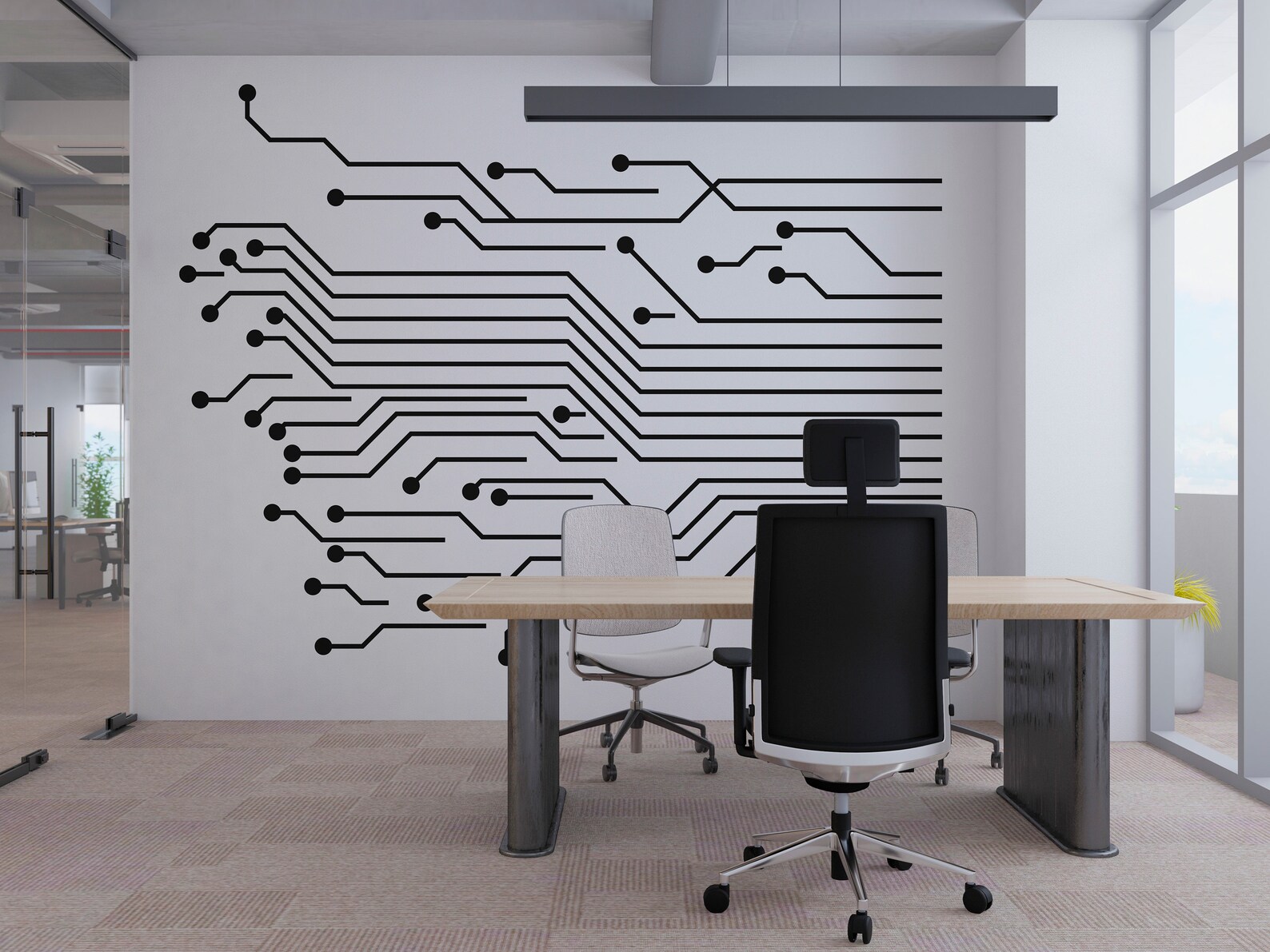 Circuit Board Wall Decal. Technology Wall Decal. Office Wall - Etsy