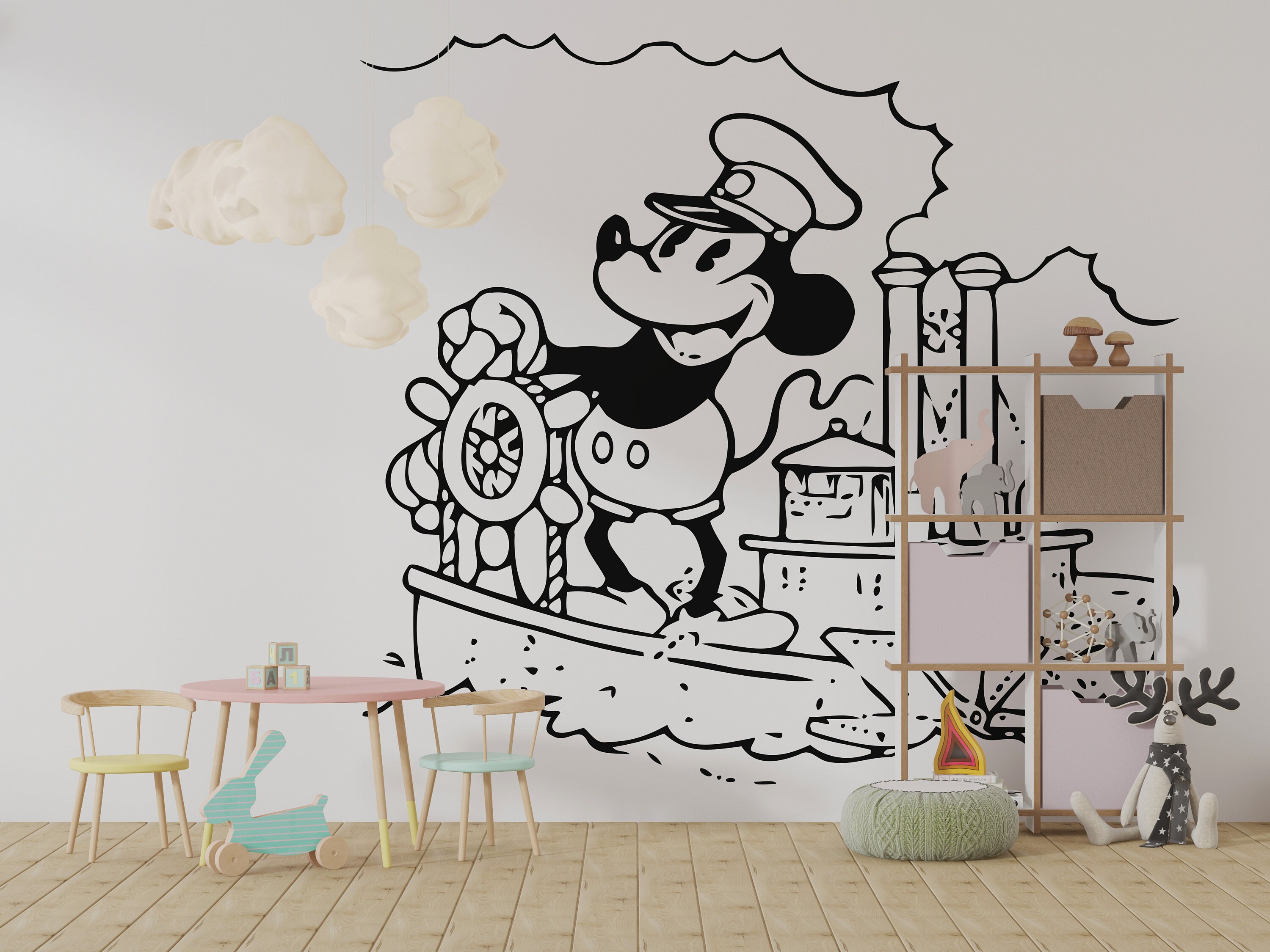 Mickey Mouse Wall Decal Cartoon Wall Decor for Kids Nursery - Etsy