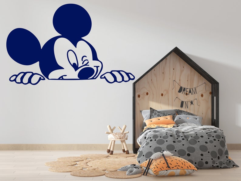 Mickey Mouse Wall Decal Cartoon Wall Decor for Kids Nursery | Etsy