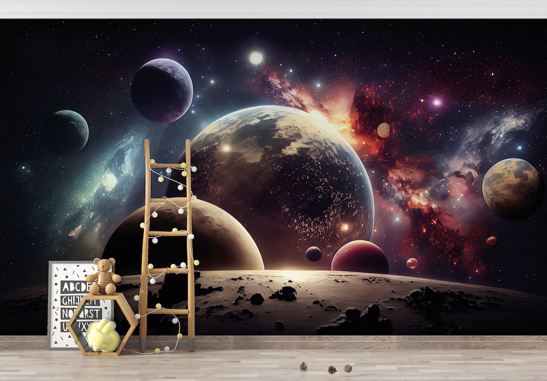 Space Wall Mural/ Deep Space Wall Mural/ Galaxy Wallpaper/ Sky Wall ...