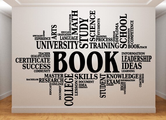 Book Wall Decal/ Library Wall Decal/ Classroom Wall Decal/ | Etsy
