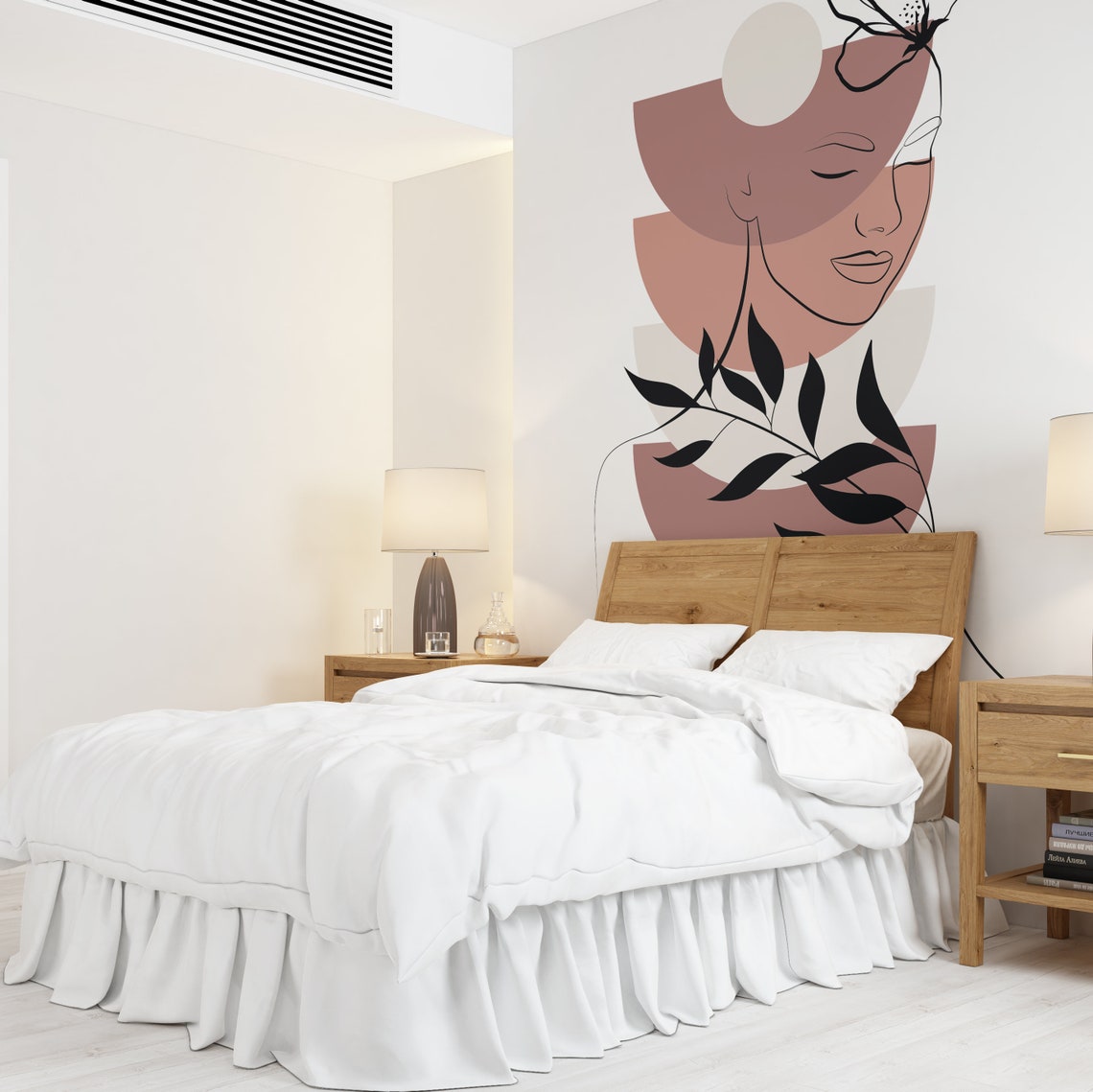 Boho Wall Decal/ Woman Wall Decal/ Abstract Modern Wall Art/ - Etsy