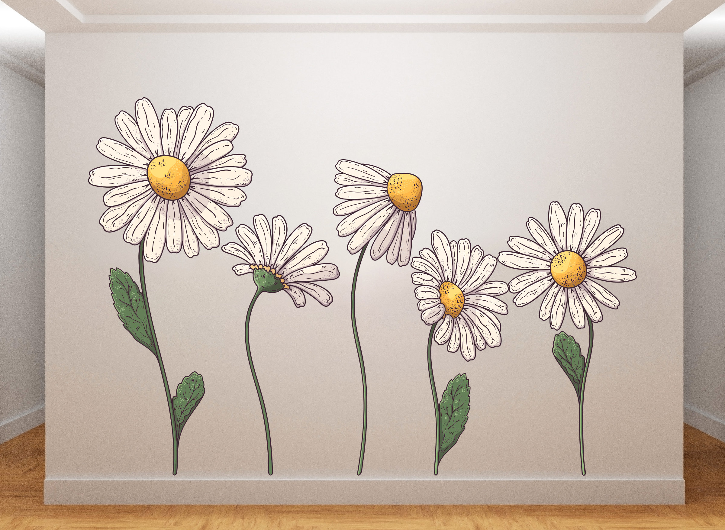 Flower Wall Decal/ Flowers Wall Decal/ Flower Decals Wall - Etsy
