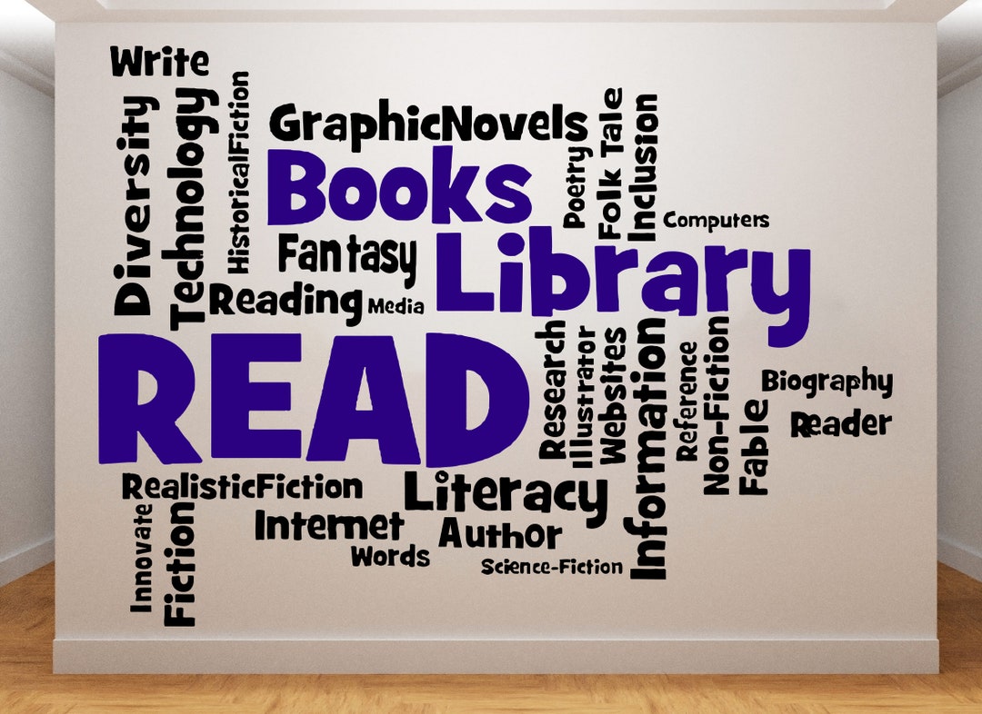 Library Wall Decal/ Classroom Wall Decal/ Reading Wall Decal/ Library ...