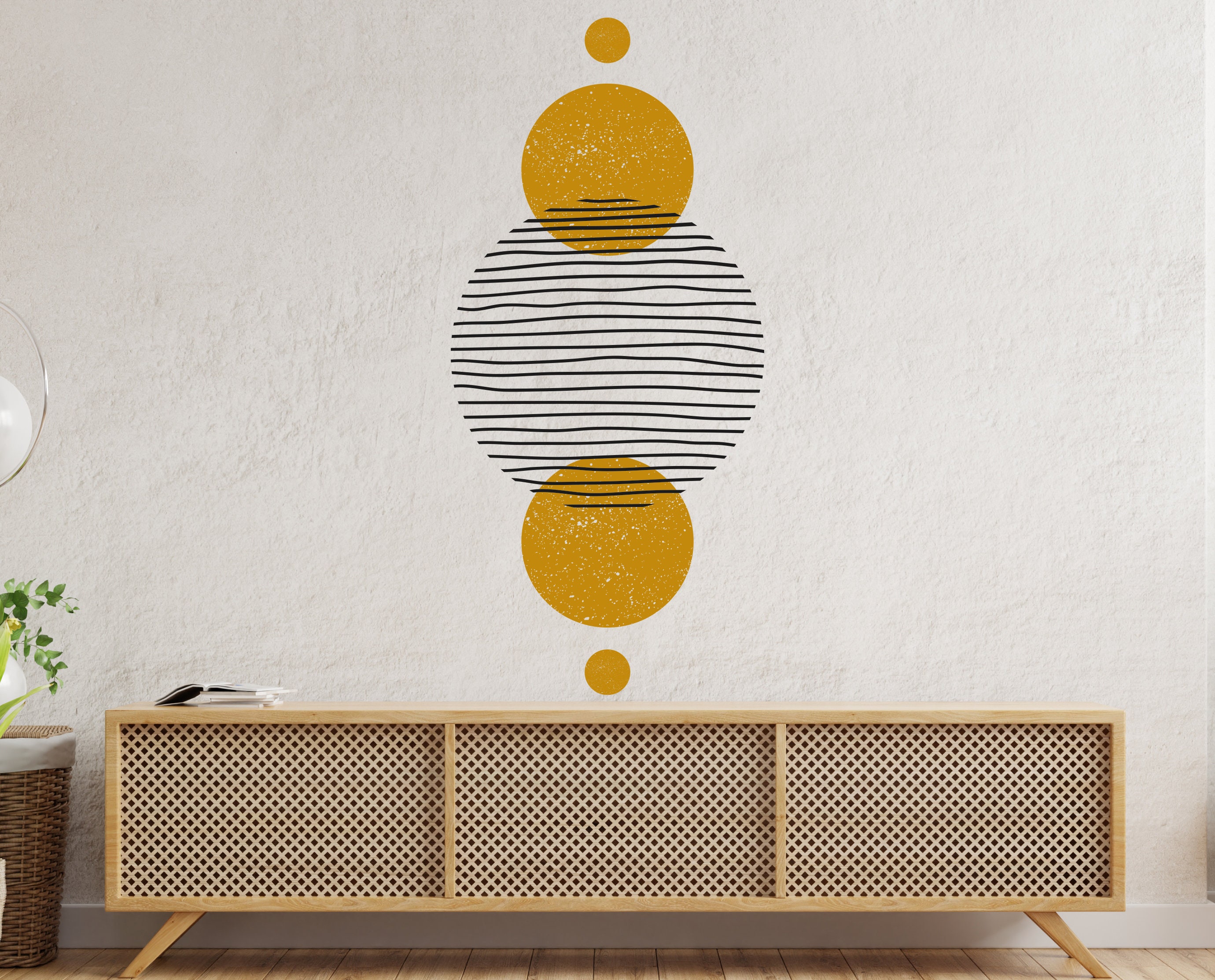 Boho Wall Decal/ Abstract Modern Wall Art/ Geometric Wall - Etsy