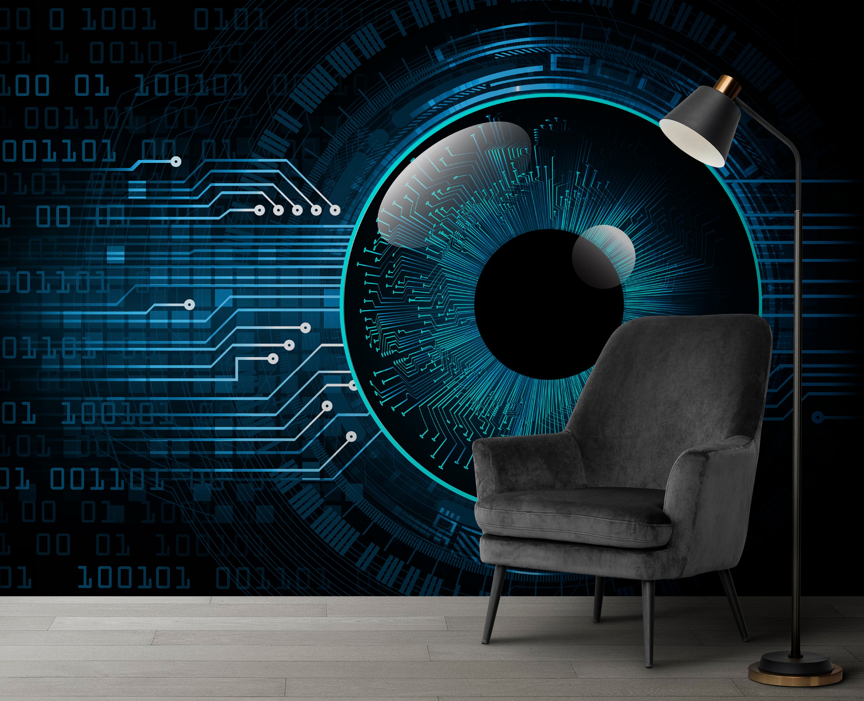 Circuit Board Office Wall Decal/ Gamer Room Decal/ Business Wall Mural ...