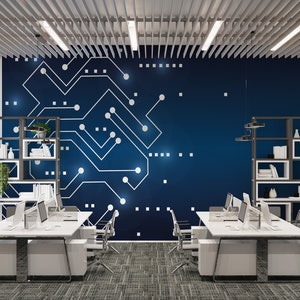 Circuit Board Office Wall Decal/ Gamer Room Decal/ Business Wall Mural ...