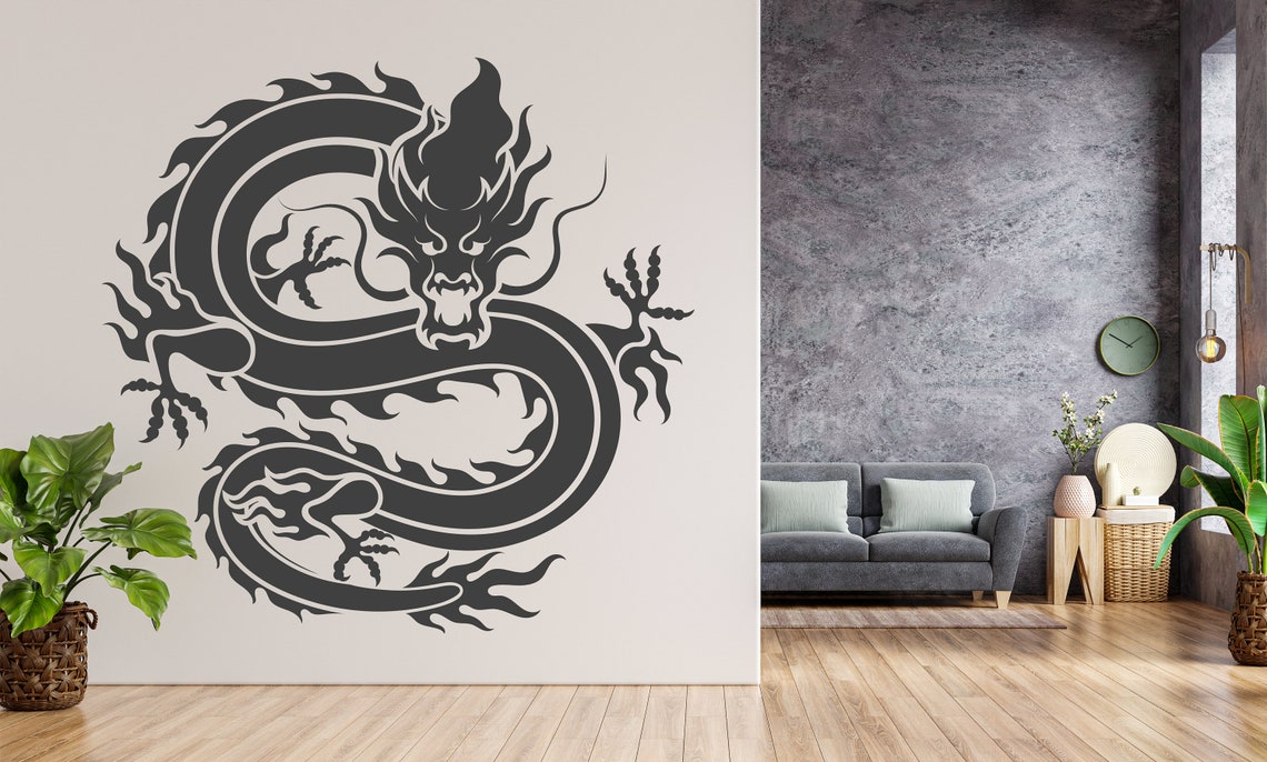 Dragon Wall Decal/ Fantasy Wall Decal/ Chinese Dragon Wall Decal ...