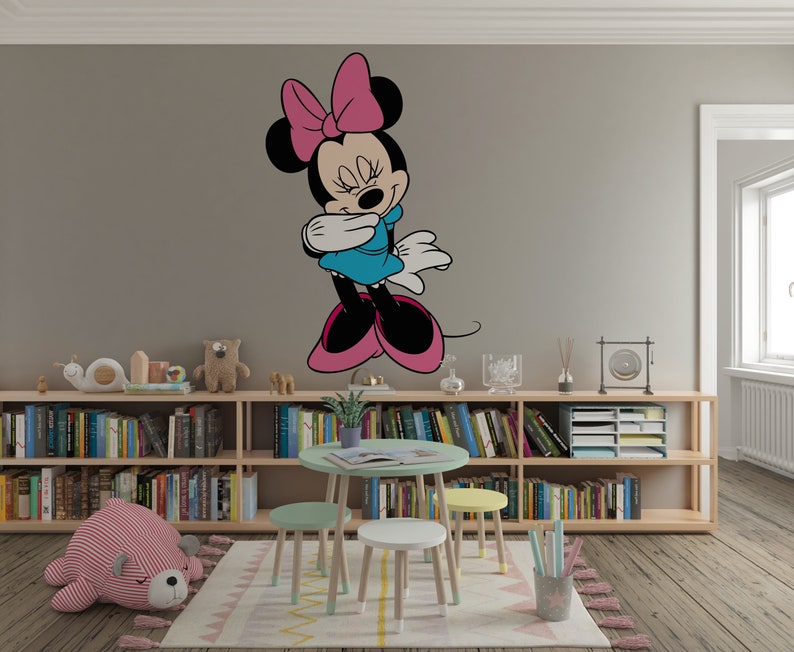 Minnie Mouse Wall Decal Cartoon Wall Decor for Kids Nursery - Etsy