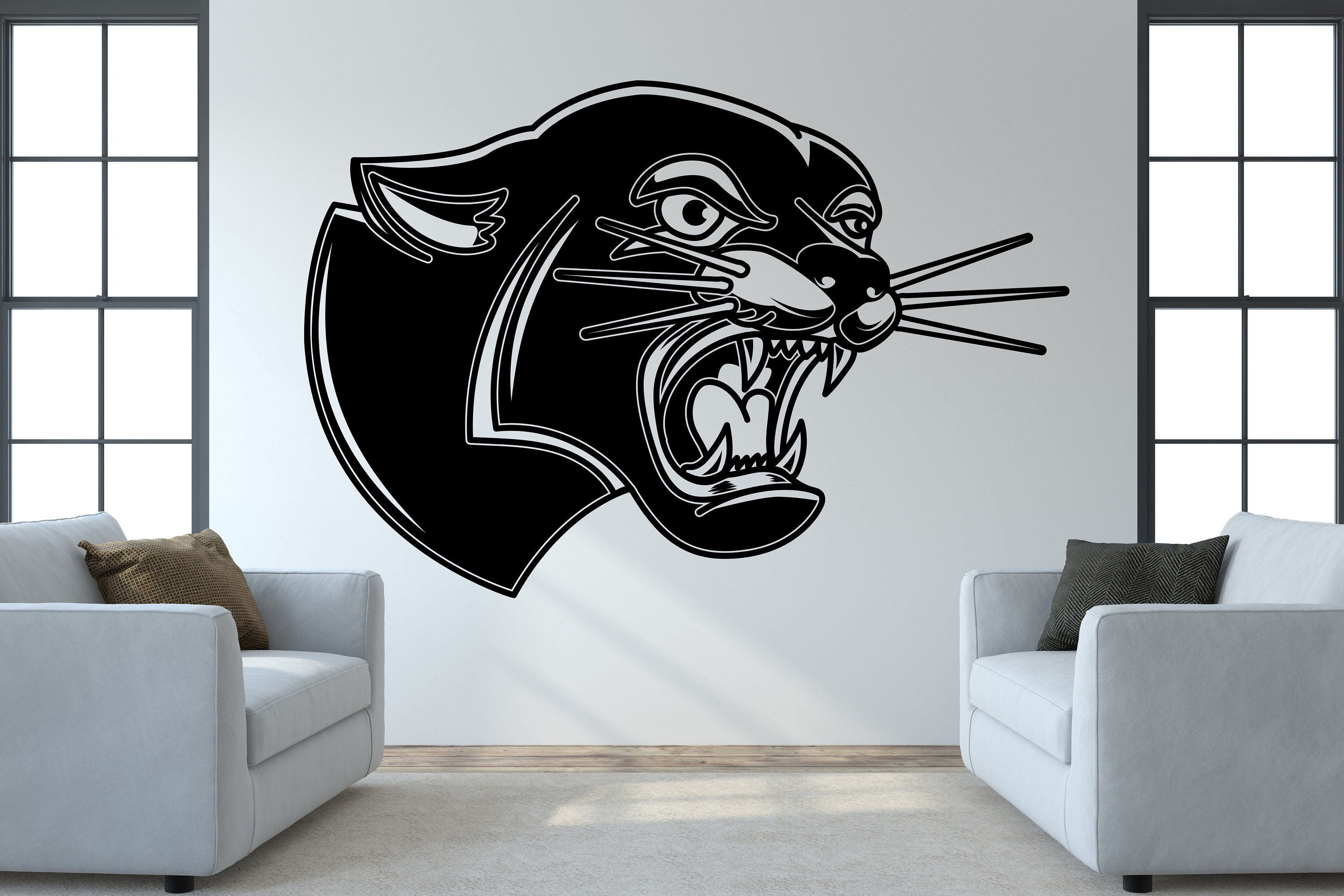 Panther Wall Decal/ Panther Wall Art/ Black Panther Wall - Etsy
