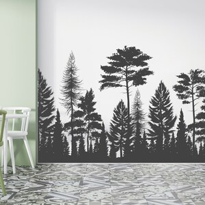 Forest Wall Decal/ Nature Wall Decal/ Trees Wall Decal/trendy | Etsy