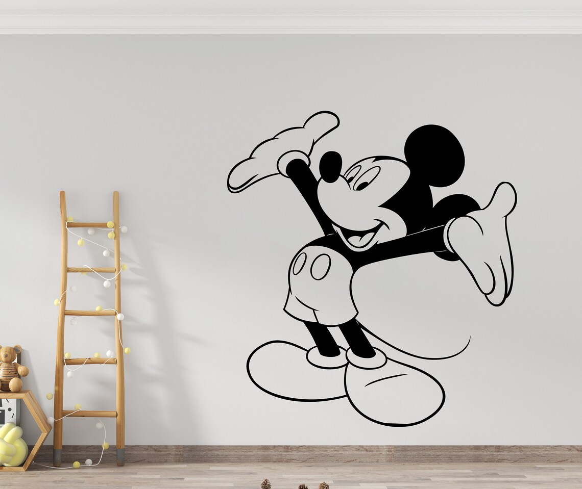 Mickey Mouse Wall Decal Cartoon Wall Decor for Kids Nursery - Etsy