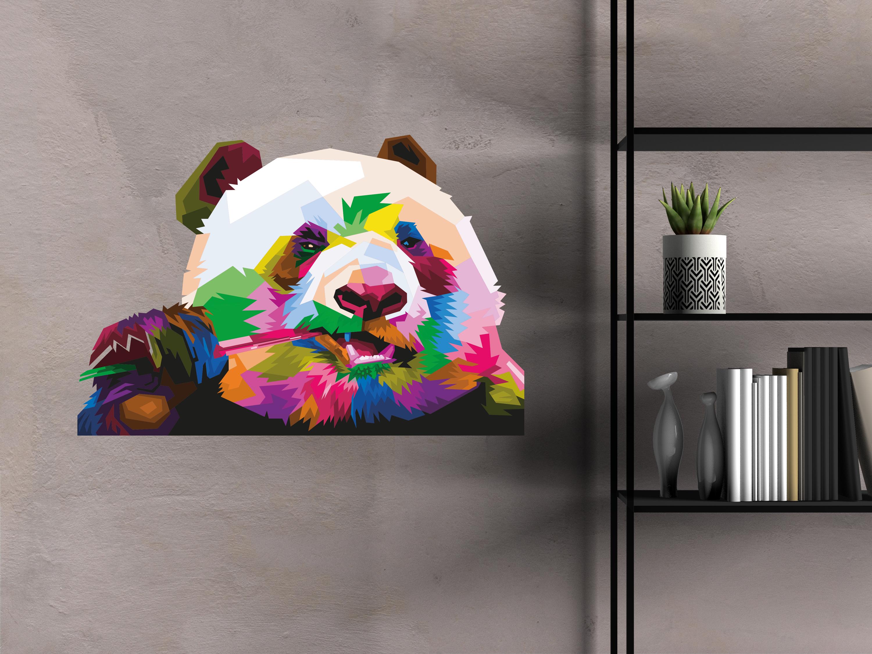 Panda Wall Decal/ Colored Panda Wall Decal / Panda Wall Décor/ Bear ...