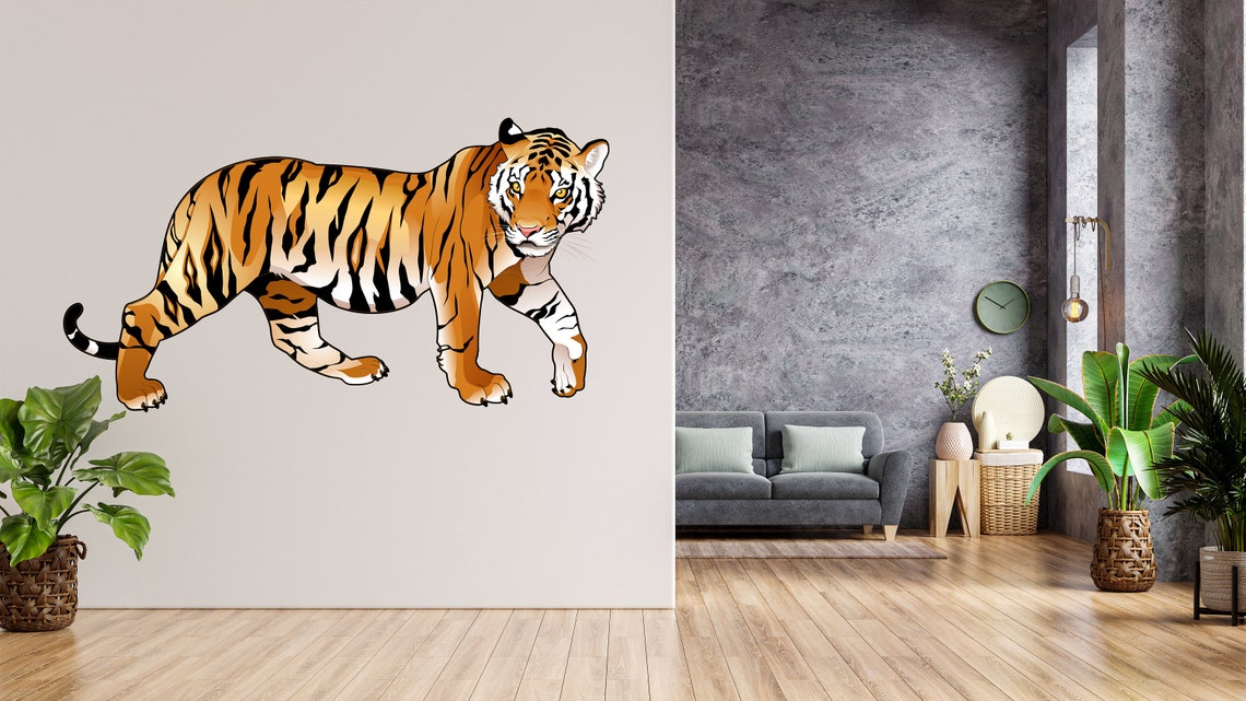 Tiger Wall Decal/ Tiger Wall Sticker/ African Animal Decal/ - Etsy