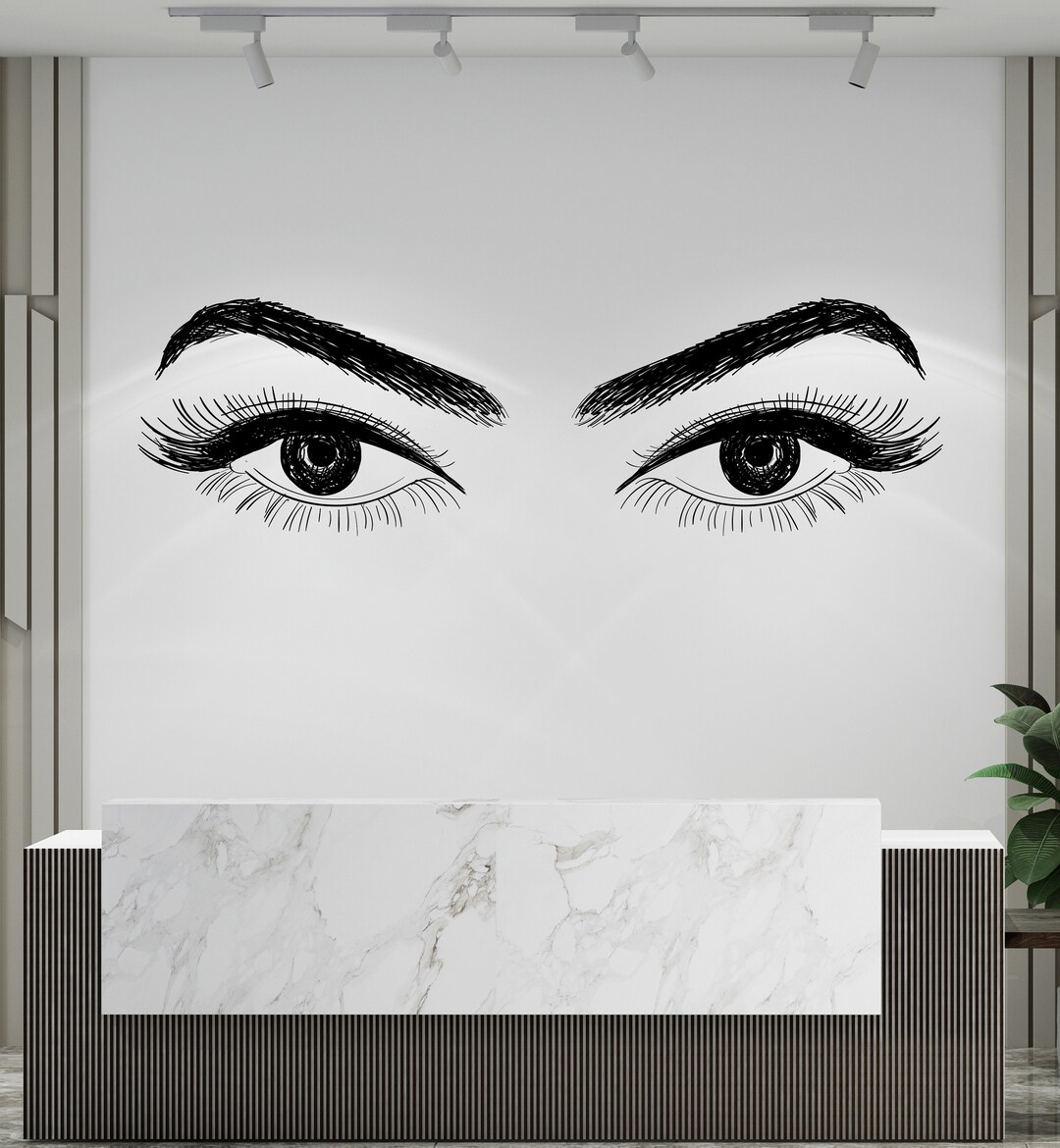 Eyelash Wall Decal for Beauty Salon Lashes Wall Sticker Eyelashes Wall ...