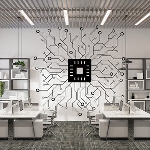 Circuit Board Wall Decal. Technology Wall Decal. Office Wall Decal ...