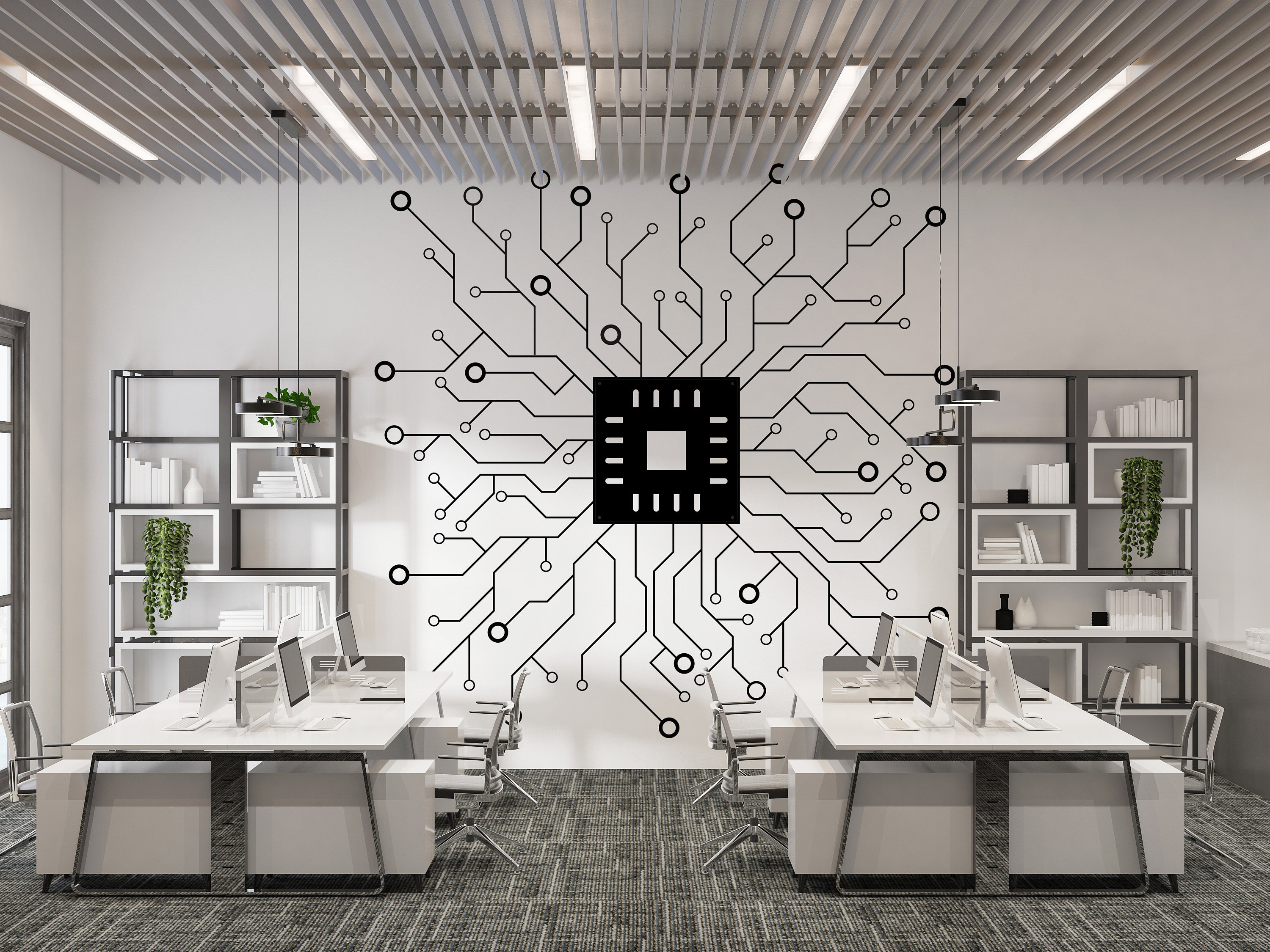 Circuit Board Wall Decal. Technology Wall Decal. Office Wall Decal ...
