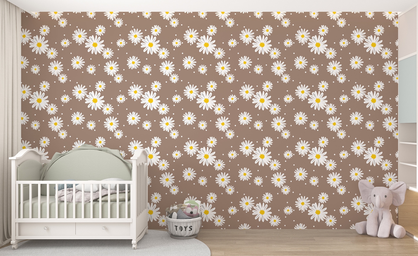Floral Wallpaper/ Nursery Wallpaper/ Baby Floral Wallpaper/ - Etsy