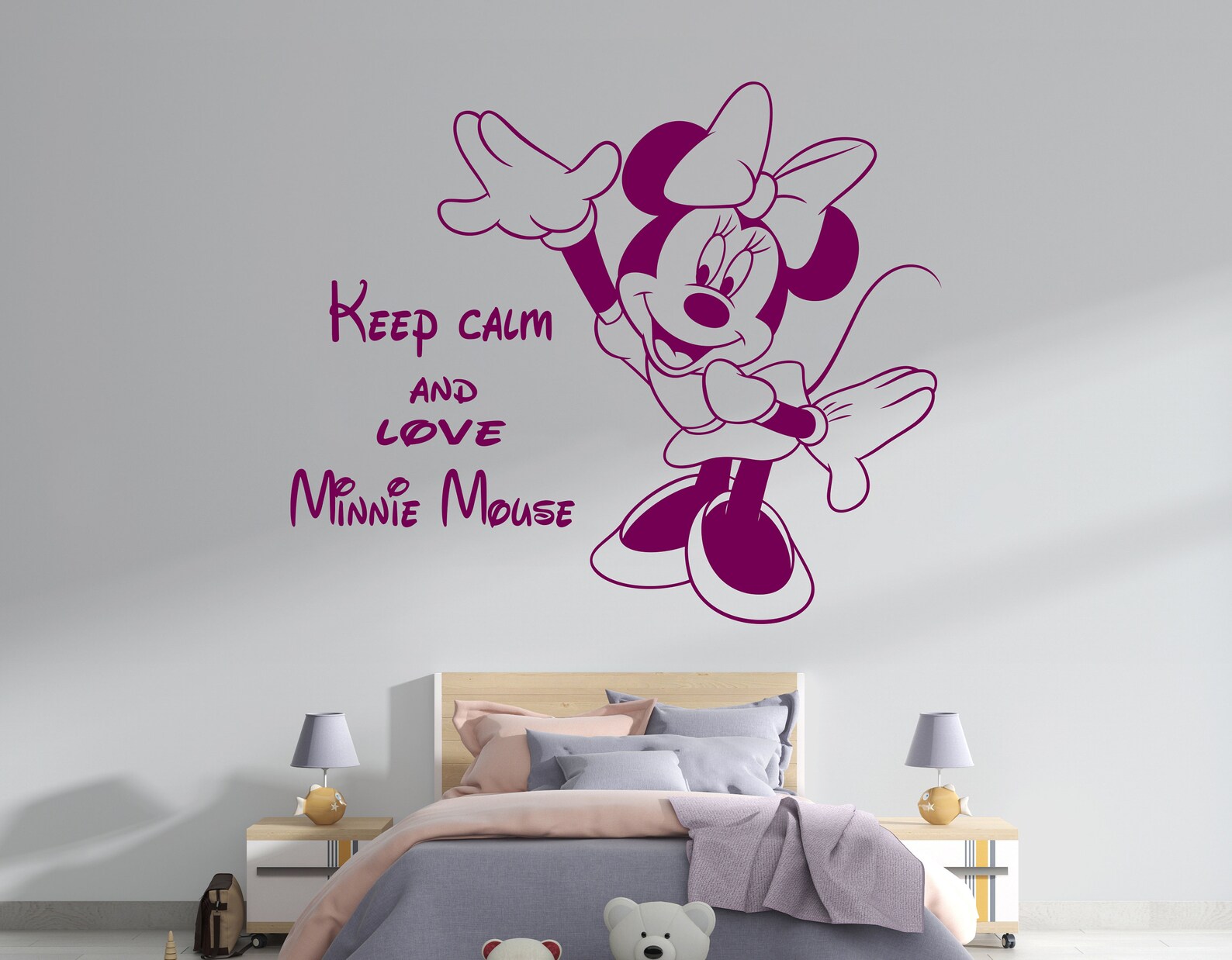 Minnie Mouse Wall Decal Cartoon Wall Decor for Kids Nursery - Etsy