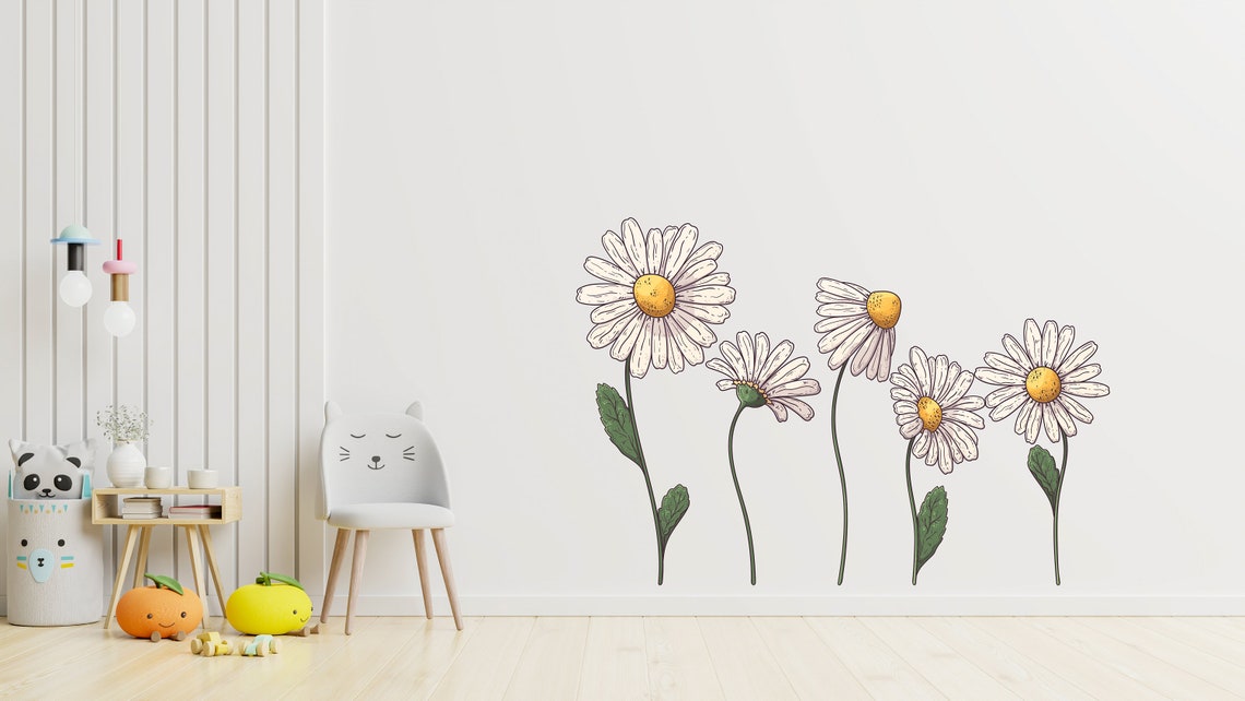 Flower Wall Decal/ Flowers Wall Decal/ Flower Decals Wall - Etsy