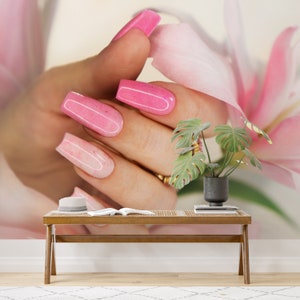 Nail Salon Wall Mural/ Nail Salon Decor/ Nail Salon Wallpaper/ Photo ...
