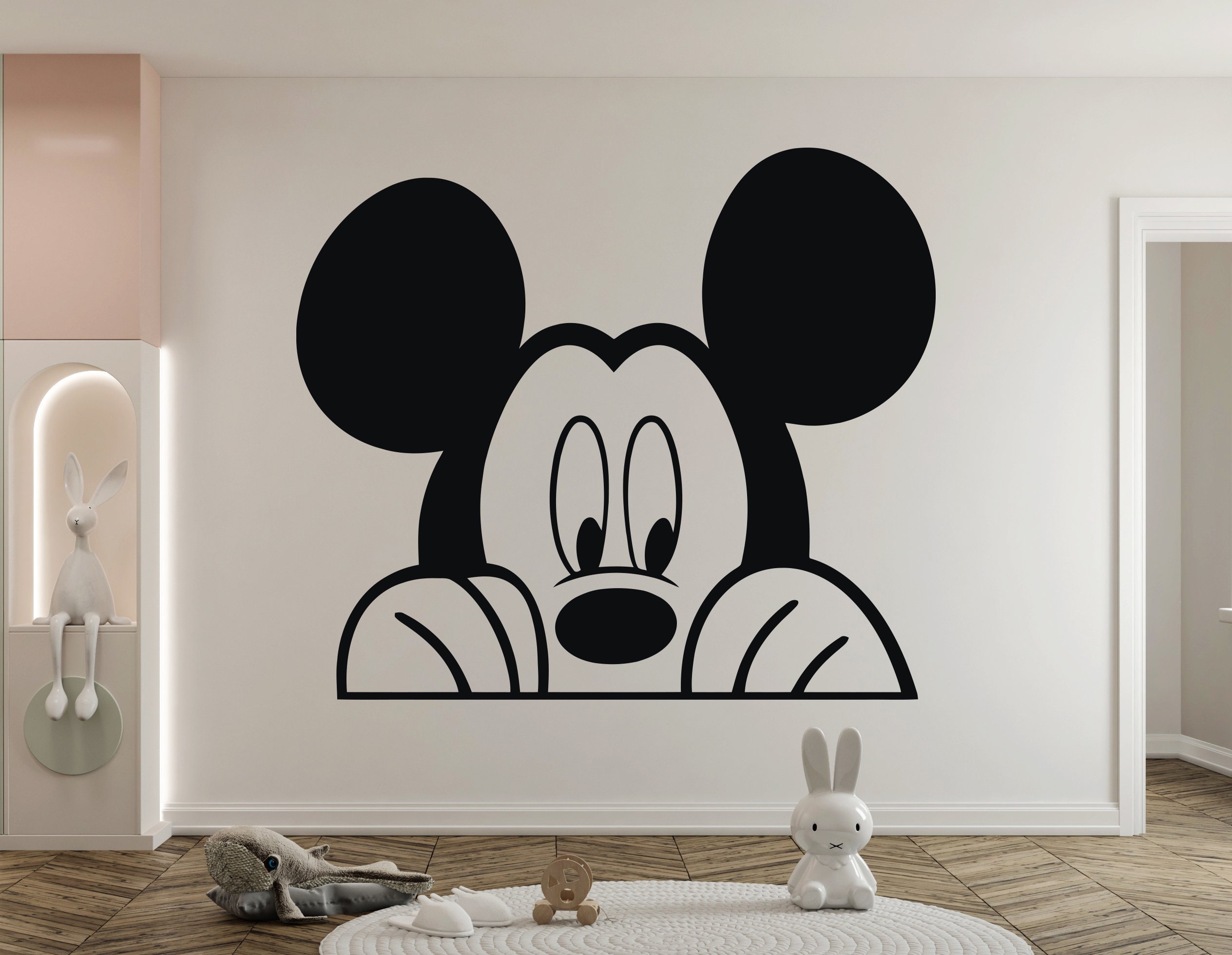 Mickey Mouse Wall Decal Cartoon Wall Decor for Kids Nursery - Etsy