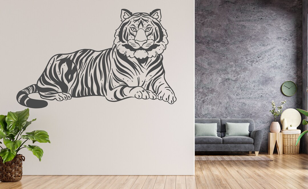 Tiger Wall Decal/ Tiger Wall Sticker/ African Animal Decal/ Animal Wall ...