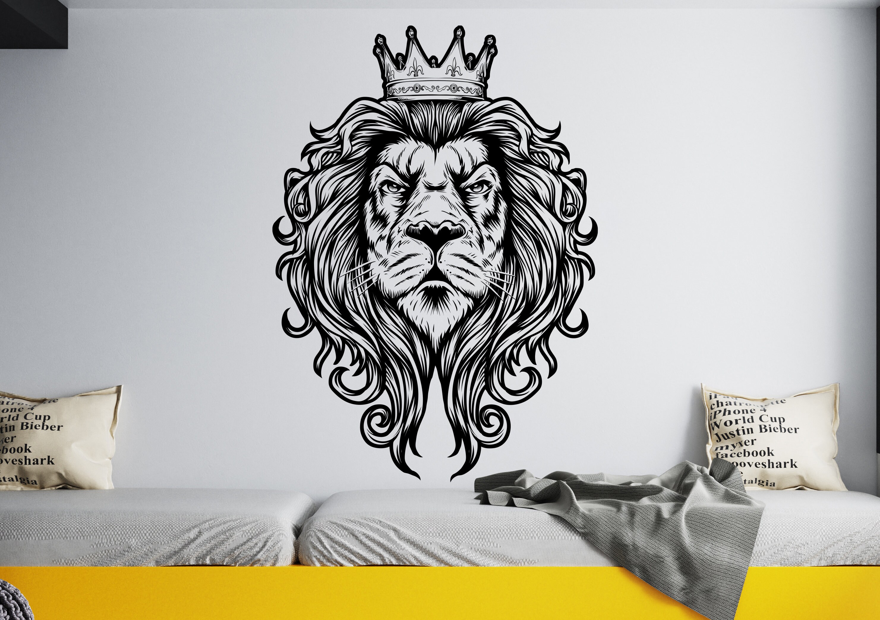 Lion Wall Decal/ Lion Wall Sticker/ Animal Wall Decal K632 - Etsy