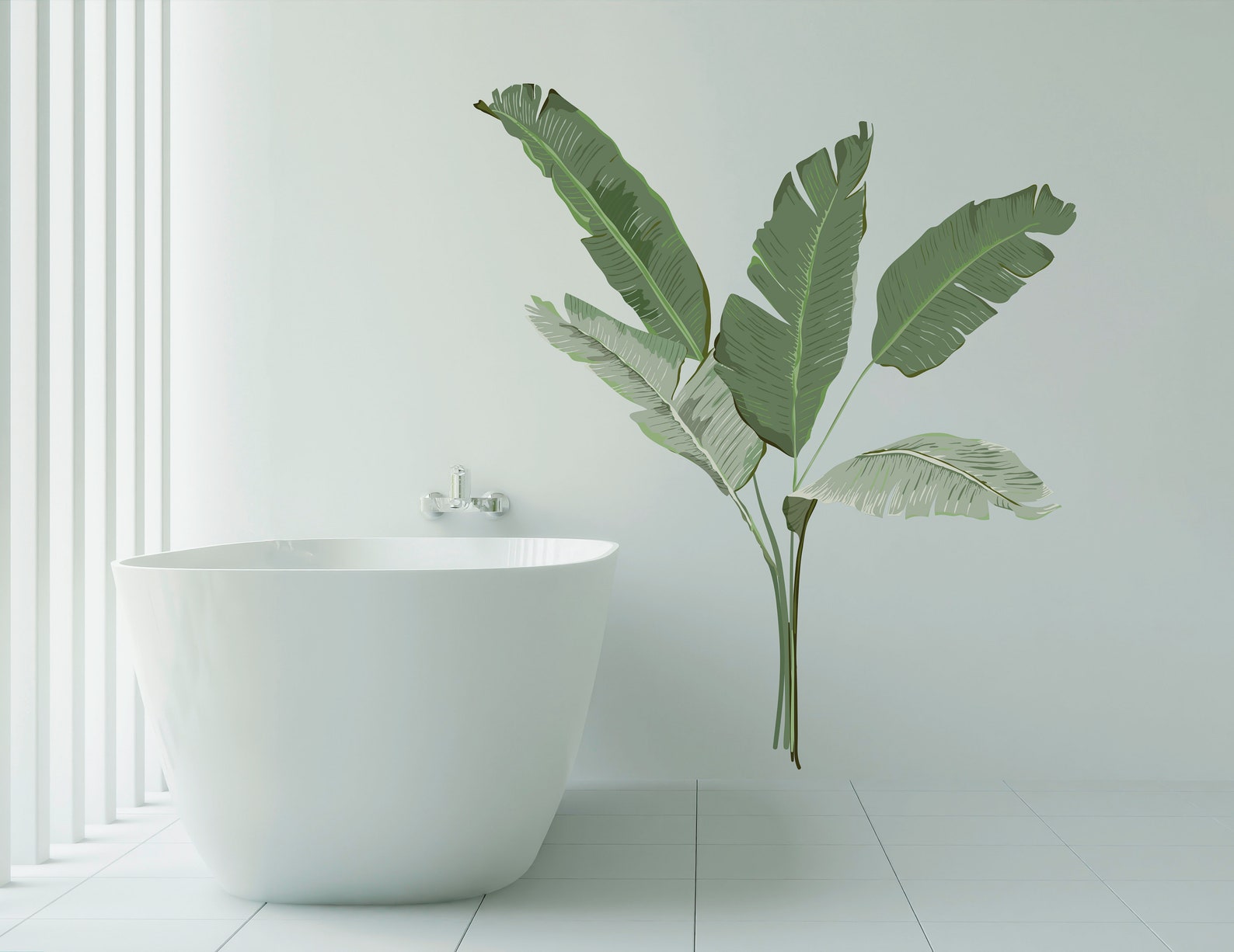 Tropical Wall Decal/ Monstera Wall Decal/ Tropical Leaves Wall - Etsy