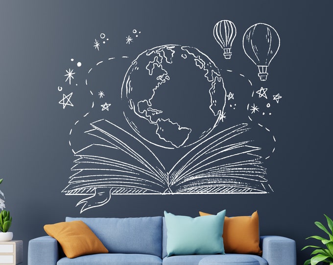 Library Wall Decal/ Classroom Wall Decal/ Reading Wall Decal/ Library ...