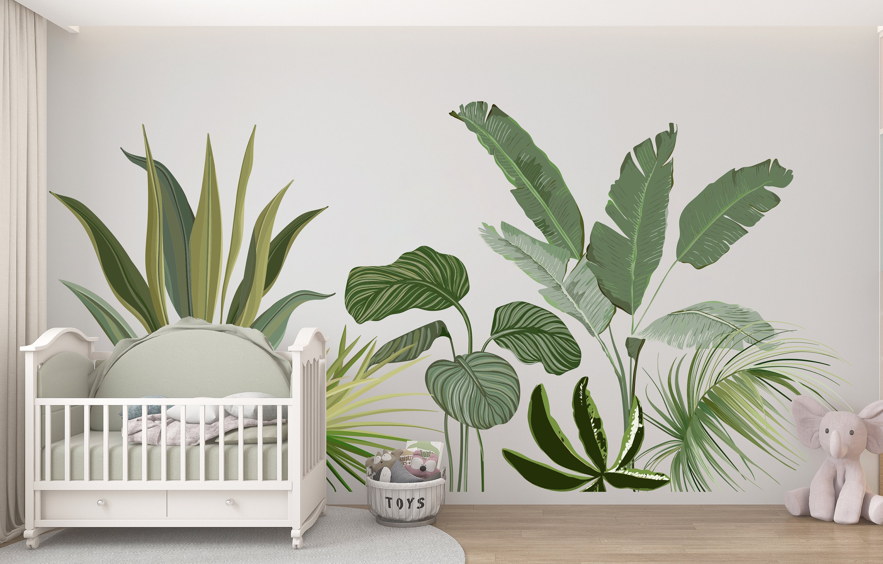 Tropical Wall Decal/ Monstera Wall Decal/ Tropical Leaves Wall - Etsy