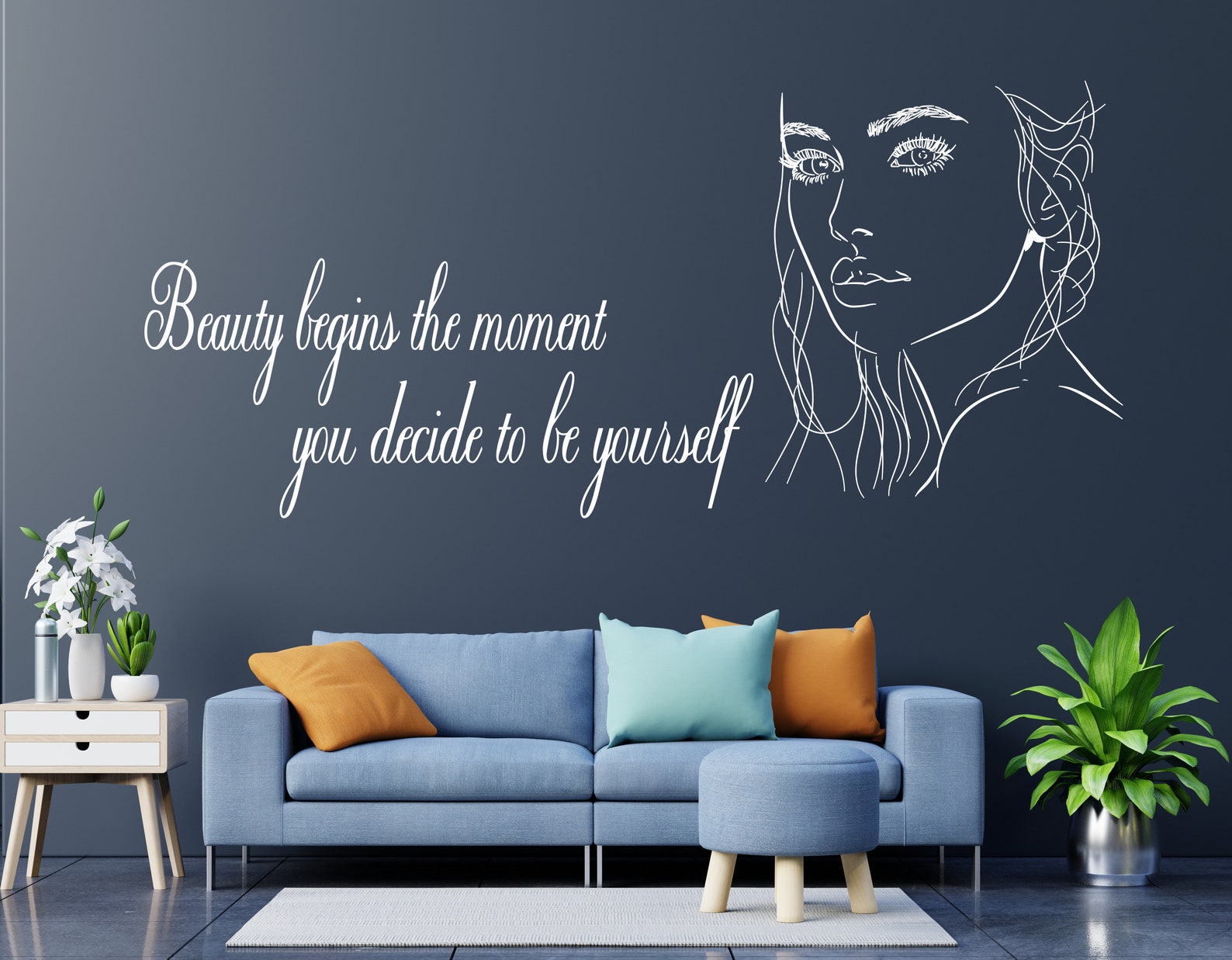 Beautiful Woman Wall Decal. Home Wall Decal. Beauty Salon Wall - Etsy