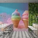 Ice Cream Wall Mural/ 3D Ice Cream Wallpaper/ Ice Cream Wall Art/ Café ...