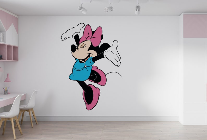 Minnie Mouse Wall Decal Cartoon Wall Decor for Kids Nursery - Etsy