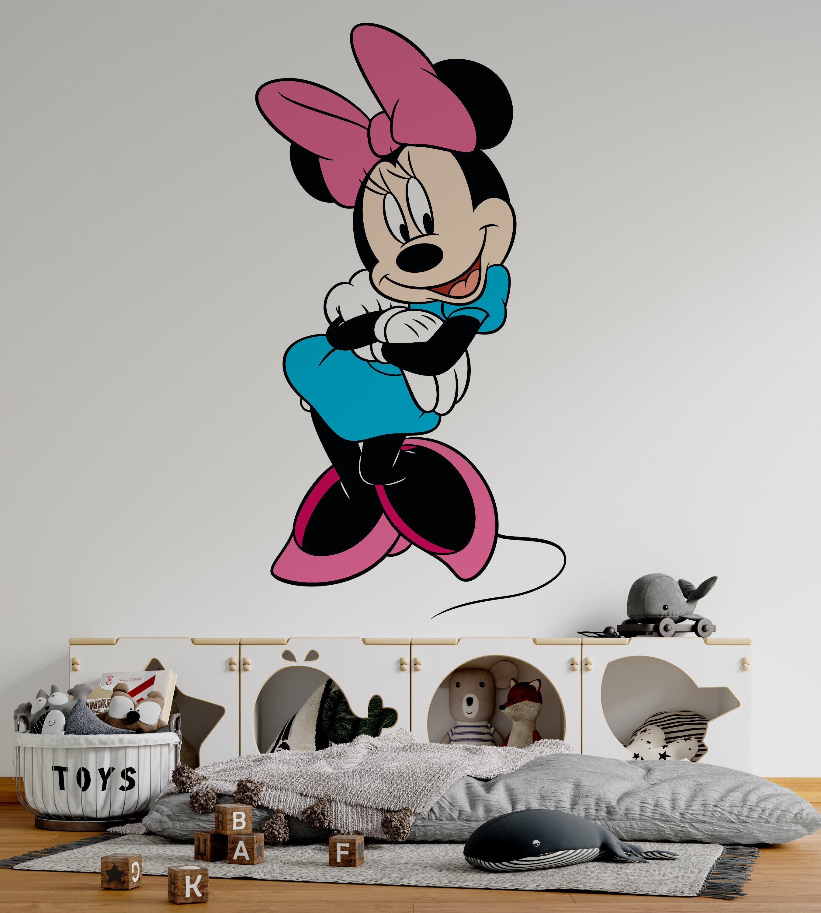 Minnie Mouse Wall Decal Cartoon Wall Decor for Kids Nursery - Etsy