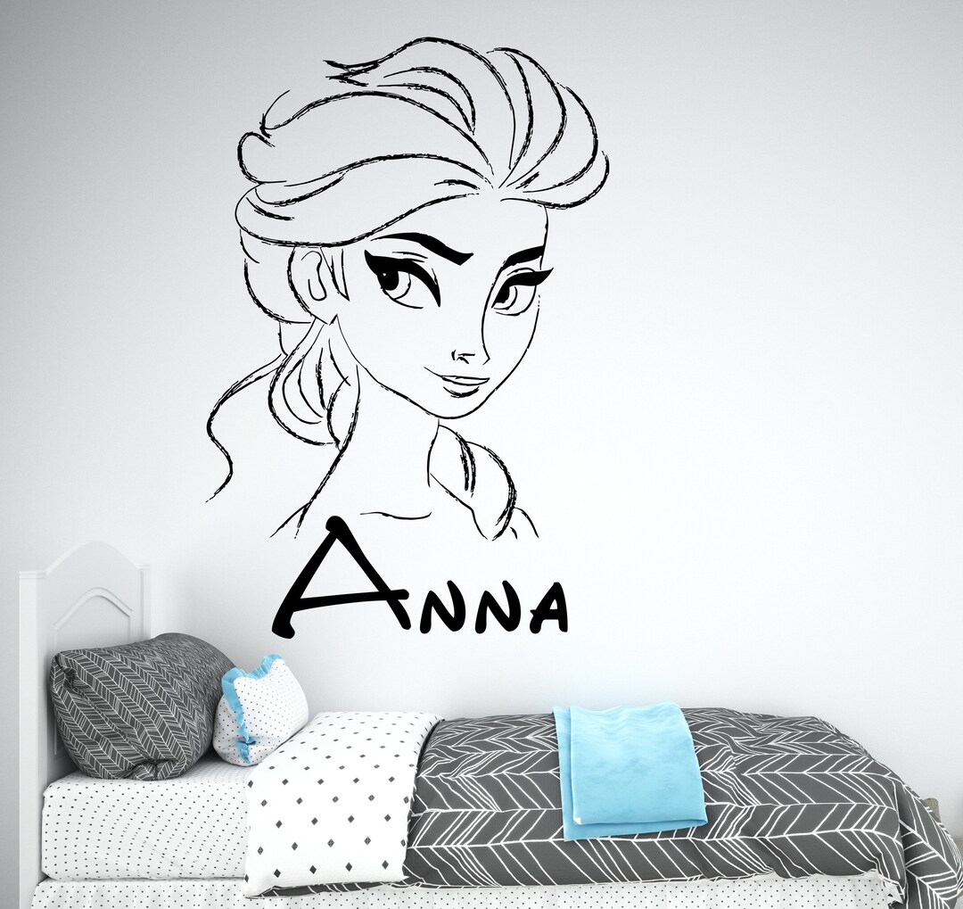 Frozen Wall Decal Princess Elsa and Anna Wall Decor for Girls Bedroom ...