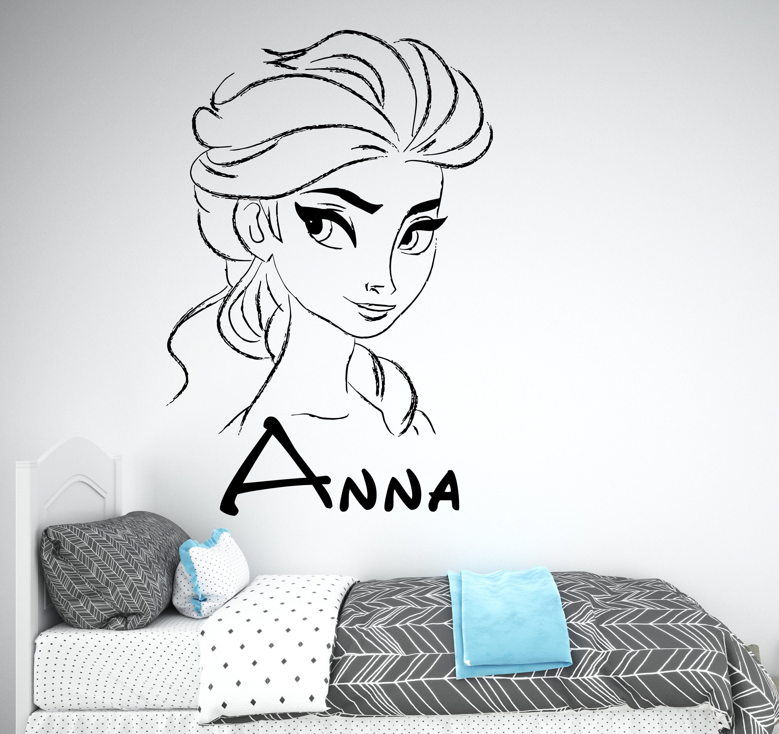 Frozen Wall Decal Princess Elsa and Anna Wall Decor for Girls - Etsy