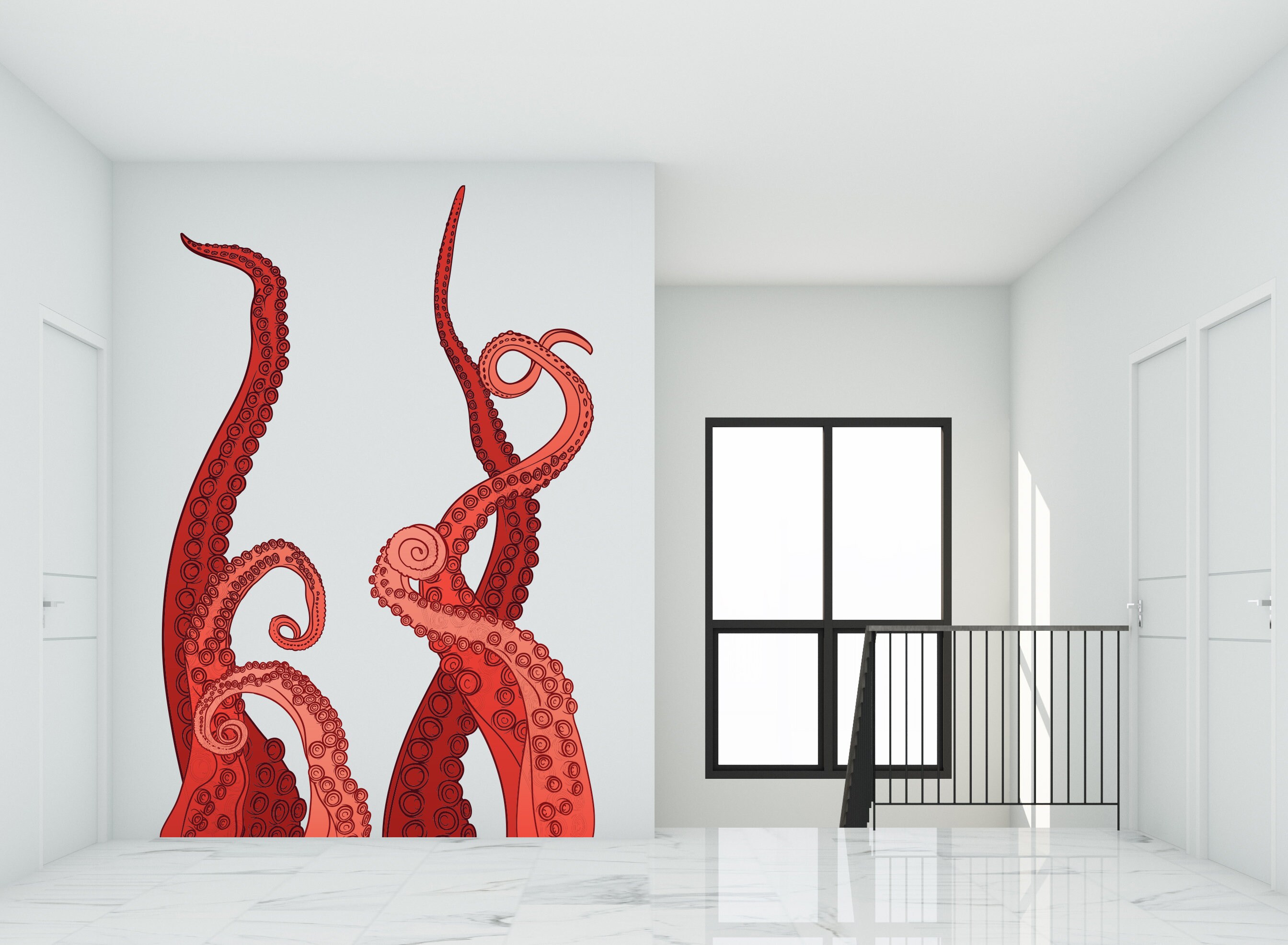 Octopus Wall Decal/ Ocean Wall Decal/ Nautical Wall Decor/ - Etsy