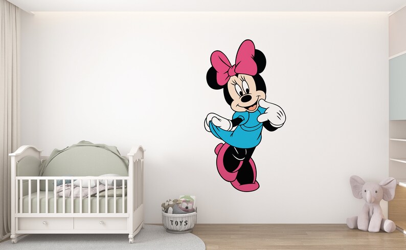 Minnie Mouse Wall Decal Cartoon Wall Decor for Kids Nursery - Etsy