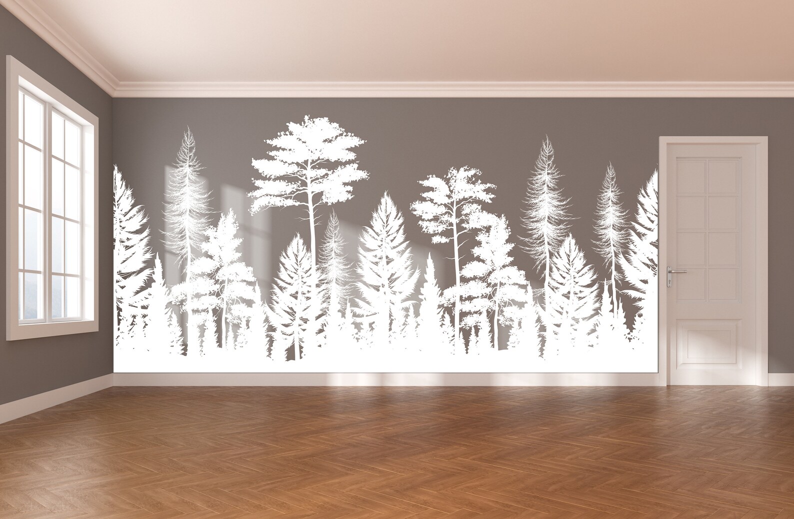 Forest Wall Decal/ Nature Wall Decal/ Trees Wall Decal/trendy | Etsy
